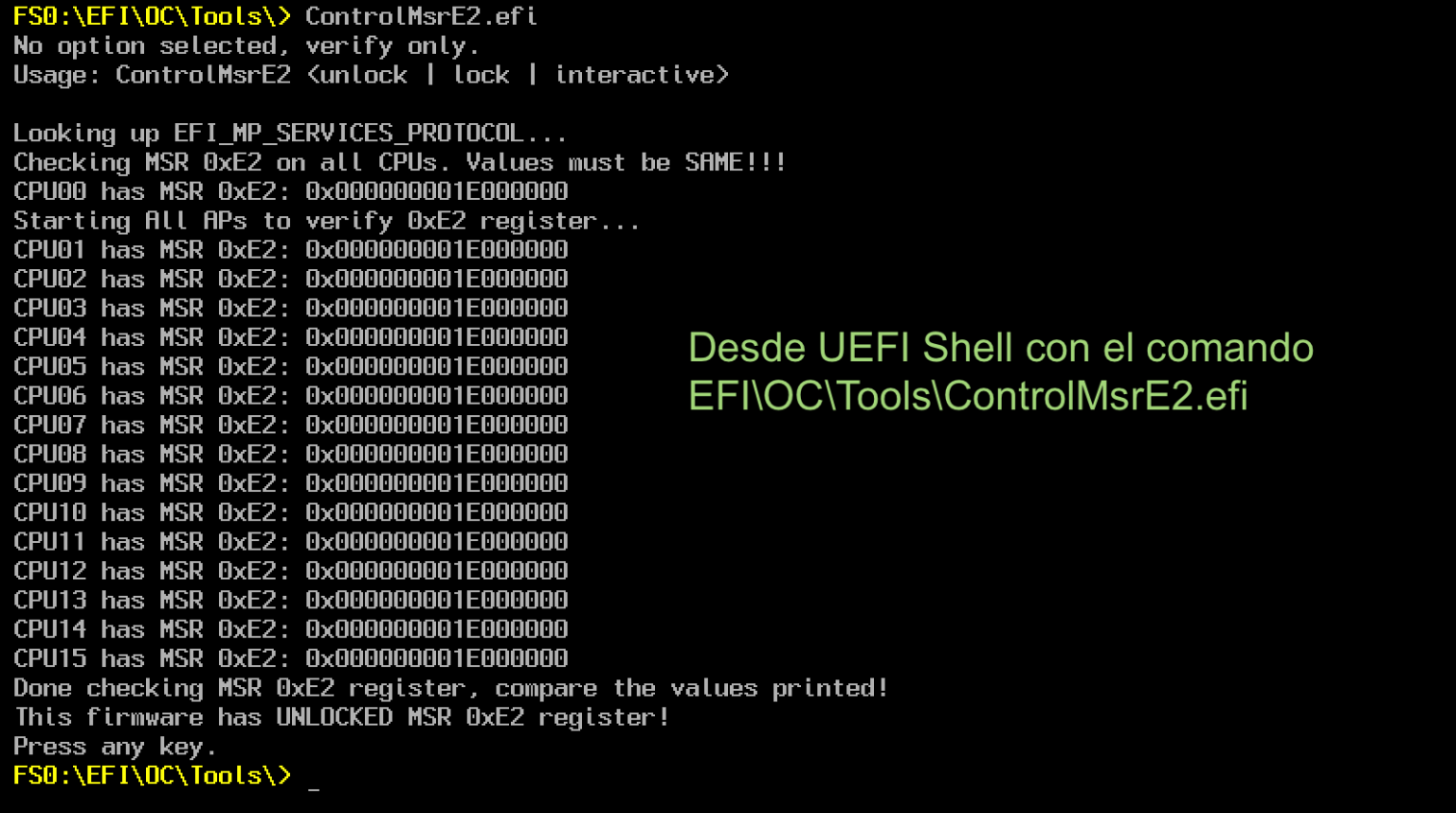 CFG unlock con OpenCore y CFGLock.efi – perez987